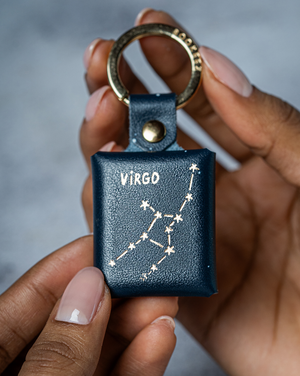 Virgo Zodiac Keychain | Mini Photo Album with Engraved Message – Poofli